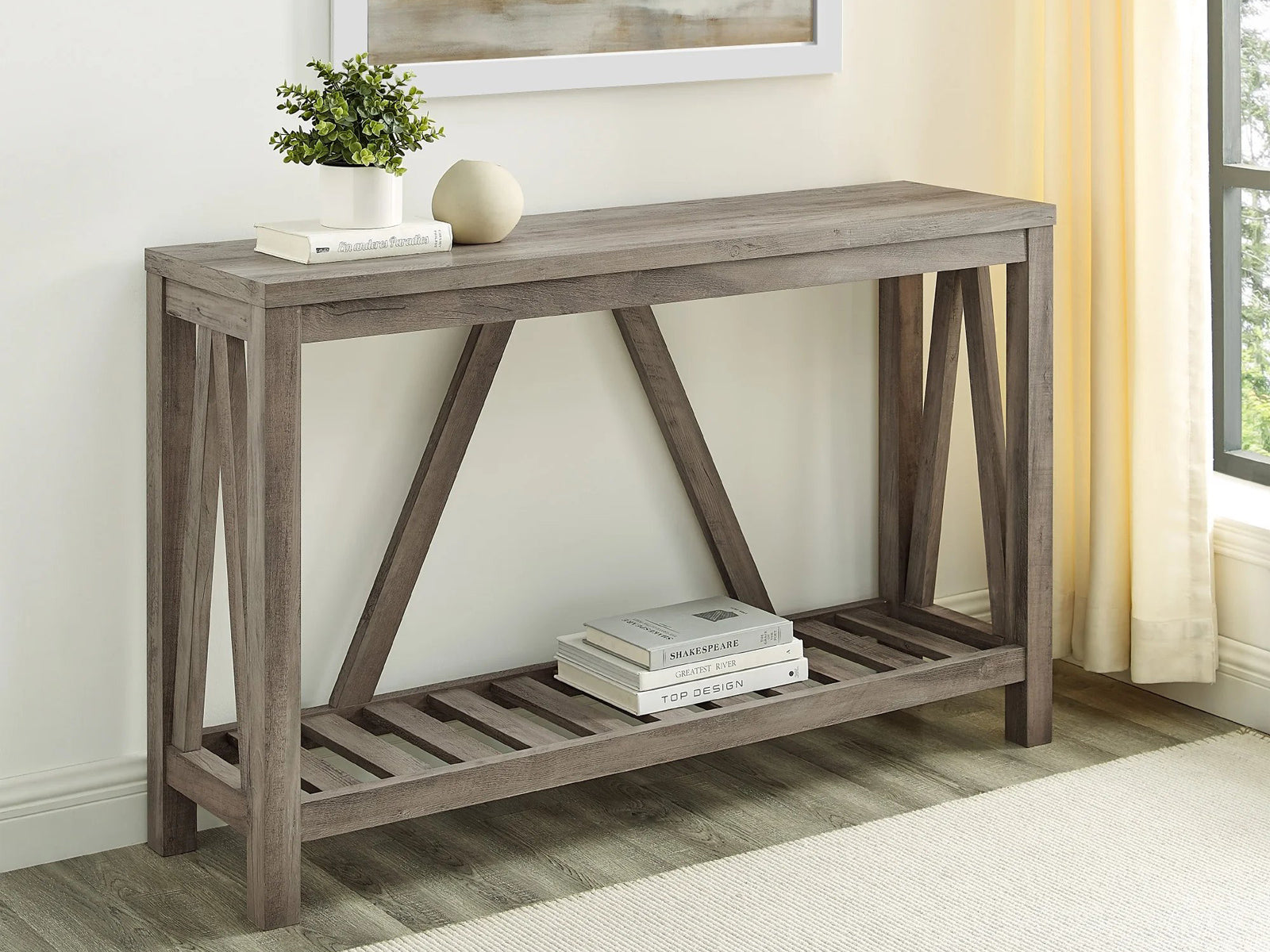 Duraster Goa Wooden Console Table (Shadow Gray) | Duraster